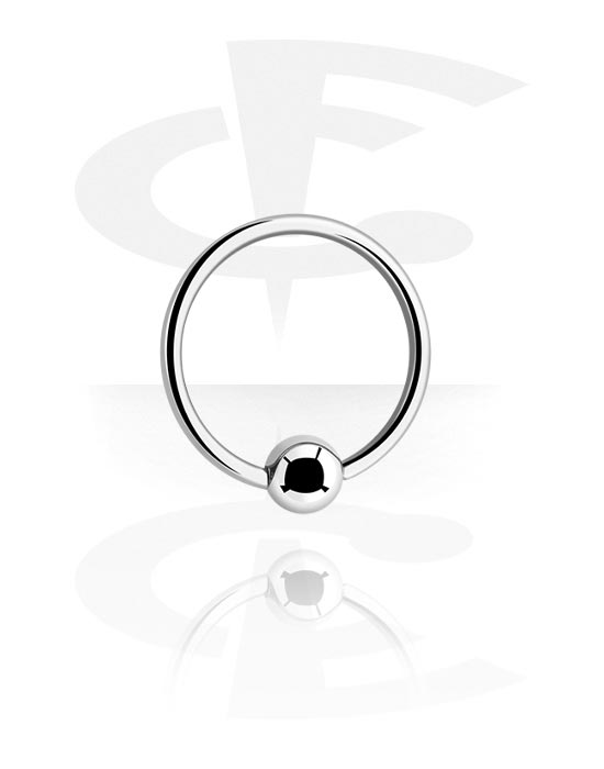 Ball closure ring (surgical steel, silver, shiny finish) (Surgical ...