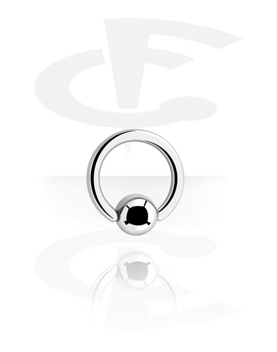 Ball closure ring (surgical steel, silver, shiny finish) (Surgical ...