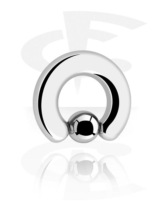 Ball closure ring (surgical steel, silver, shiny finish) (Surgical ...