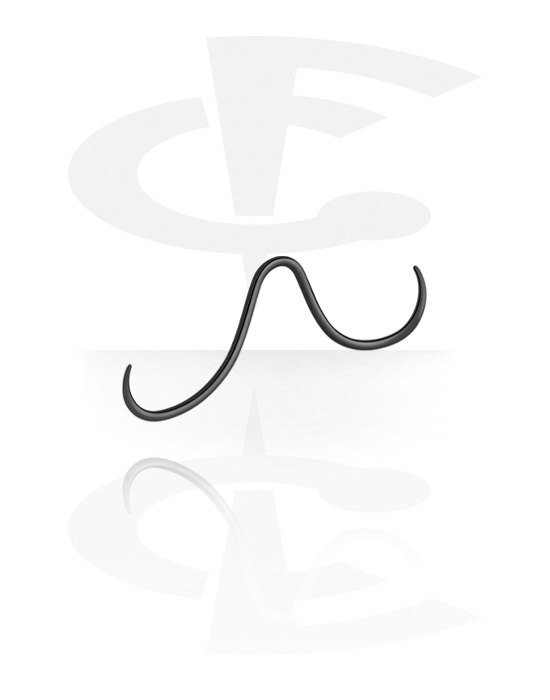 Septum avec motif moustache (Acier chirurgical 316L / Noir) | Magasin ...