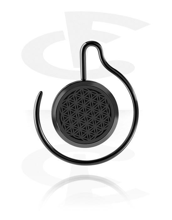 Ear weight (surgical steel, black, shiny finish) (Surgical Steel 316L ...