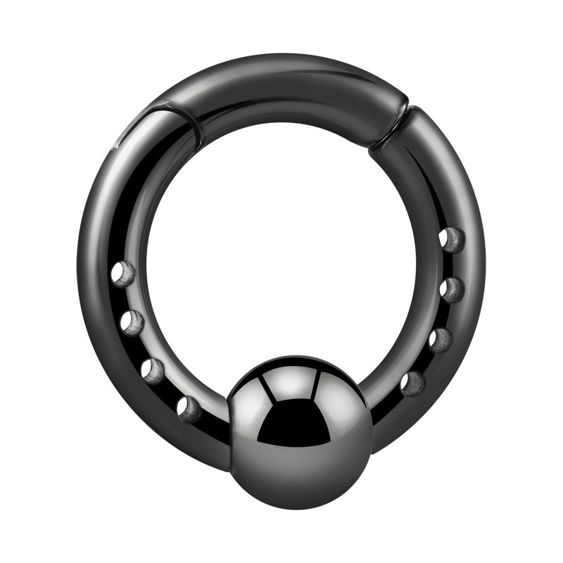 Ear weight (surgical steel, black, shiny finish) (Surgical Steel 316L ...