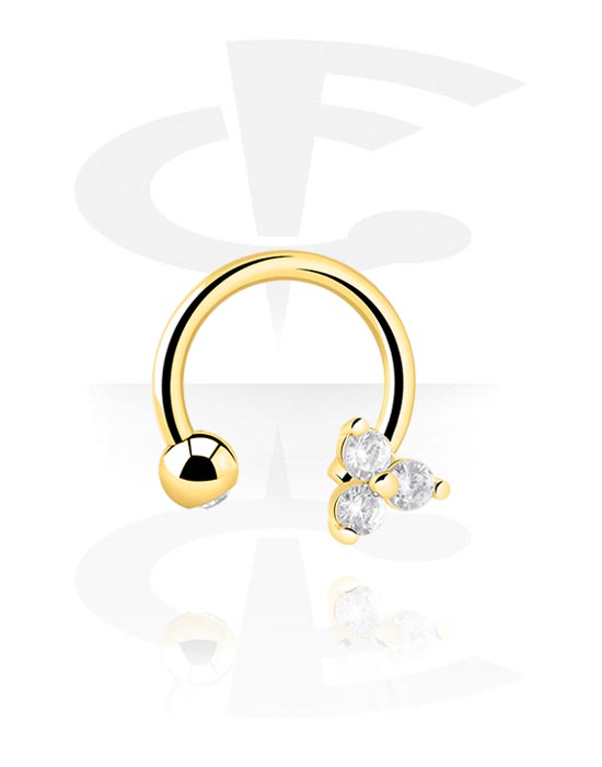 Circular Barbell with crystal stone (Gold Plated Surgical Steel 316L ...