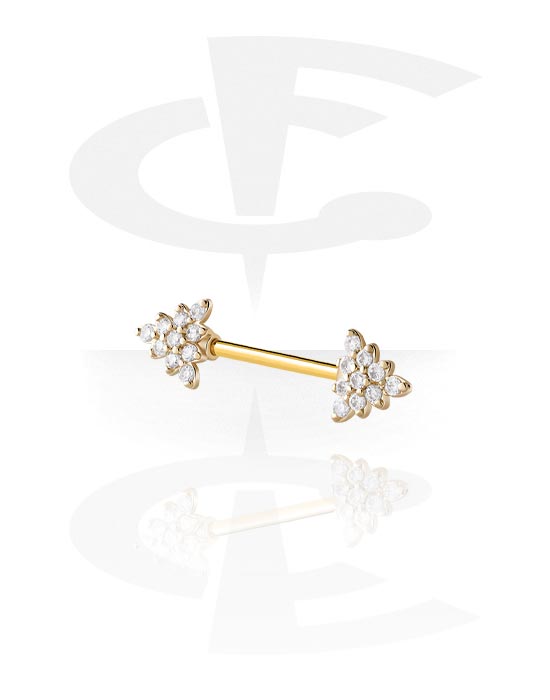 Barbel za prsne bradavice (Pozlačeno kirurško jeklo 316L/Pozlačena ...