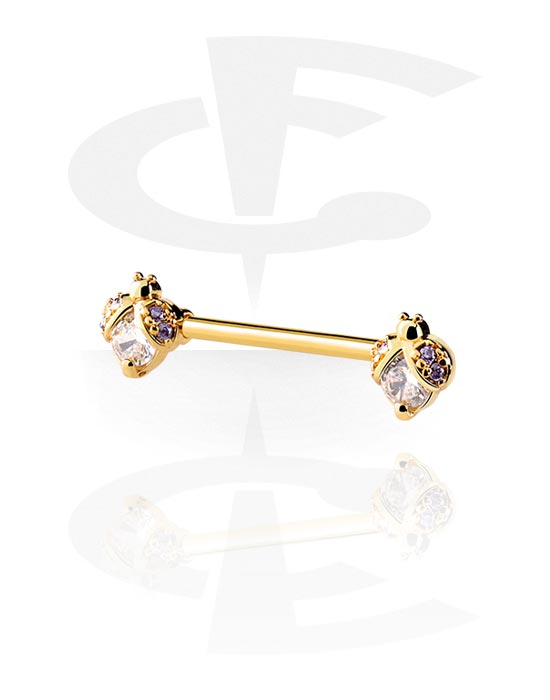 Barbell para el pezón con diseño mariquita y brillantes (Acero ...