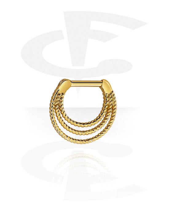 Septum clicker (acciaio chirurgico, oro, finitura lucida) (Acciaio ...