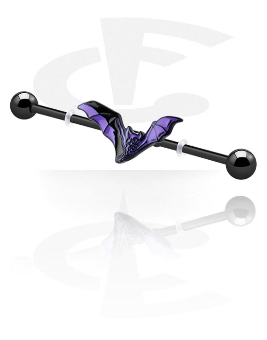 Industrial Barbell with bat design (Surgical Steel 316L/Plated Brass ...