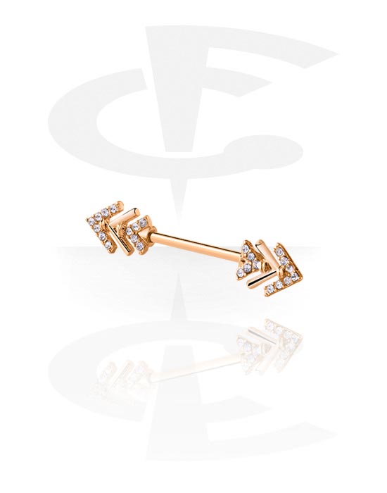 Barbel za prsne bradavice s/z Kristalni kamni (Z rožnatim zlatom ...