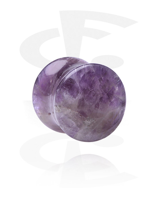 Double flared plug (pietra) (Ametista) | Negozio online per piercing