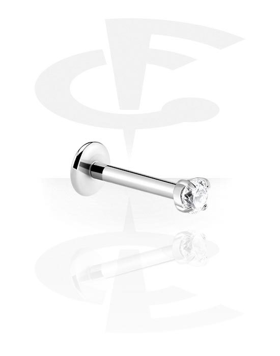 Labret con rosca interior con brillante (Titanio) | Tienda de piercings en línea