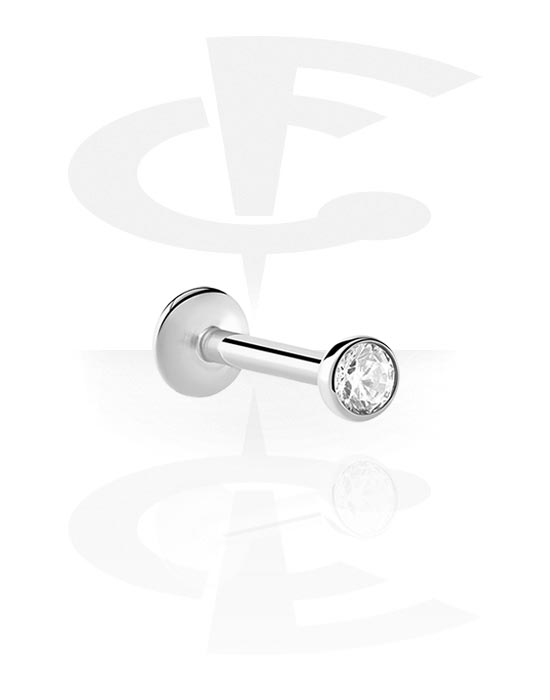 Internally Threaded Labret with crystal stone (Titanium) | The World's ...