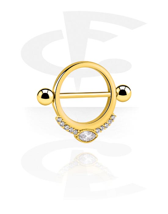 Brustwarzen-Schild mit Kristallsteinchen (Vergoldeter Chirurgenstahl 316L) | Weltgrößter ...