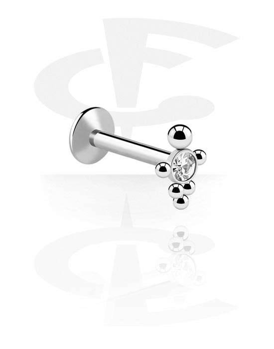 Internally Threaded Labret with crystal stone (Surgical Steel 316L ...