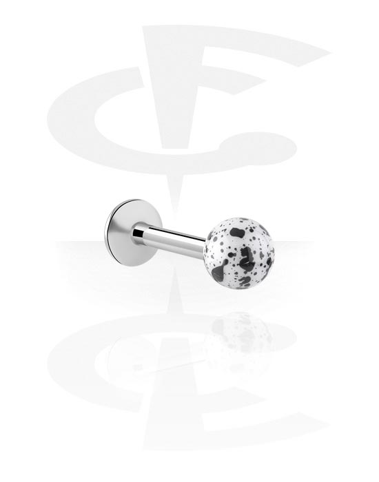 Labret (surgical steel, silver, shiny finish) with Ball (Surgical Steel ...