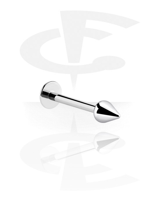 Labret (surgical steel, silver, shiny finish) with cone (Surgical Steel ...