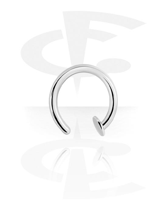 Open nose ring (surgical steel, silver, shiny finish) (Surgical Steel ...