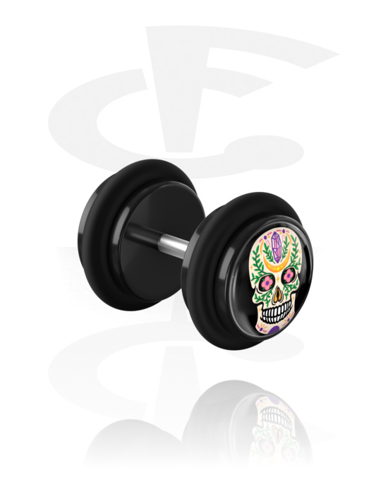 Fake Plug with sugar skull "Dia de Los Muertos" design (Acrylic ...
