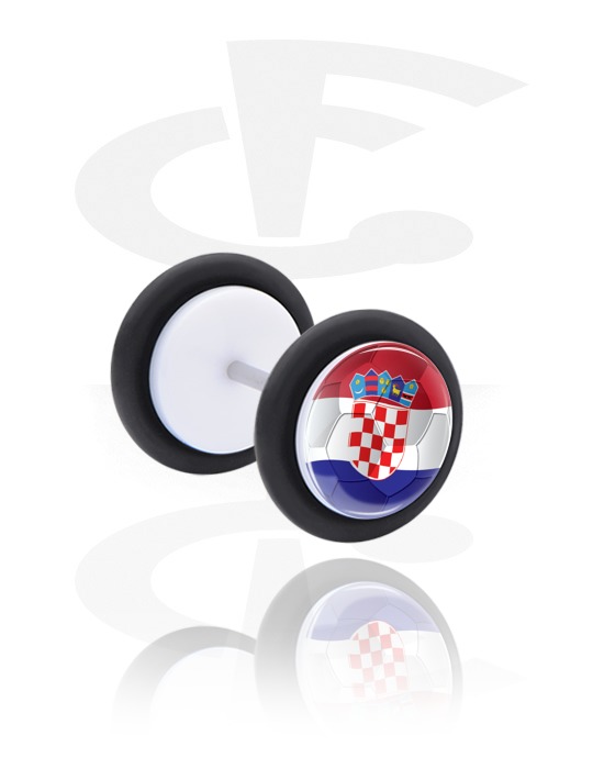 World Cup Fake Plug with Croatian Flag (Acrylic/Surgical Steel 316L ...