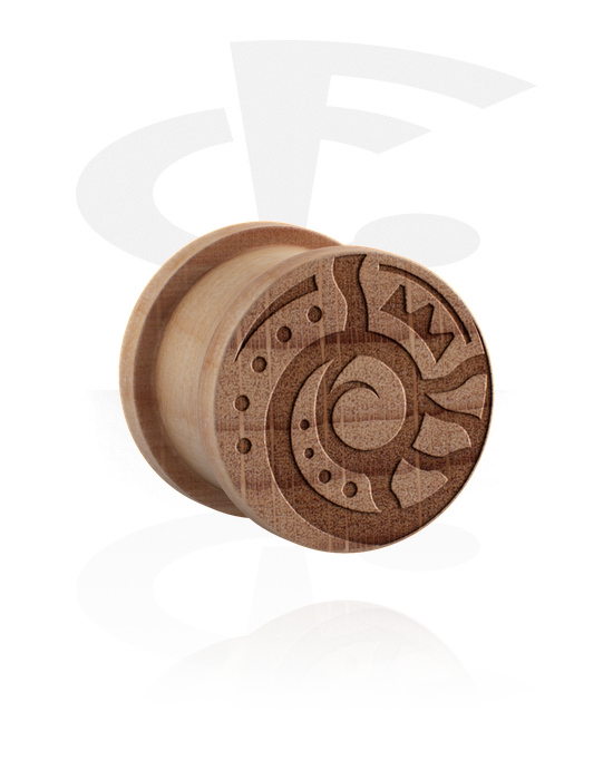 Ribbed plug (wood) with laser engraving (Wood) | The World's No.1 ...