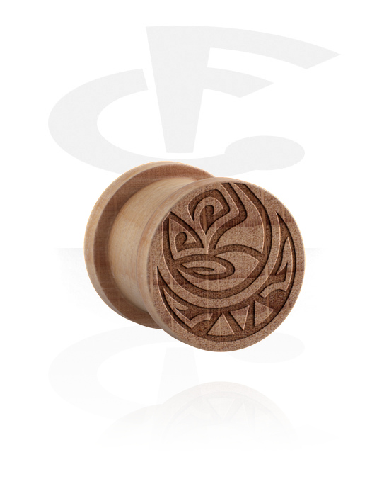 Ribbed plug (wood) with laser engraving (Wood) | The World's No.1 ...