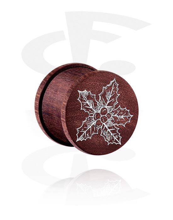 Ribbed plug (wood) with laser engraving (Mahogany Wood) | The World's ...