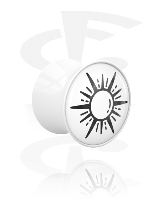 Double flared plug (acrylic, various colors) with Space design (Acrylic ...