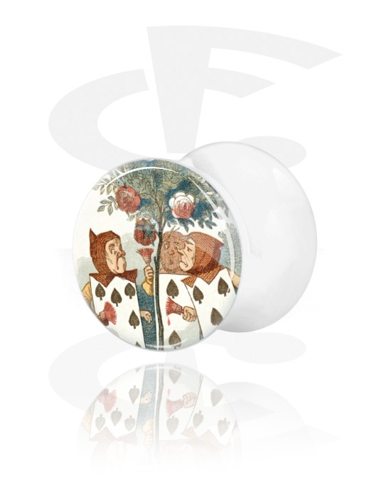 White Double Flared Plug with Vintage Fairy Design (Acrylic) | The ...
