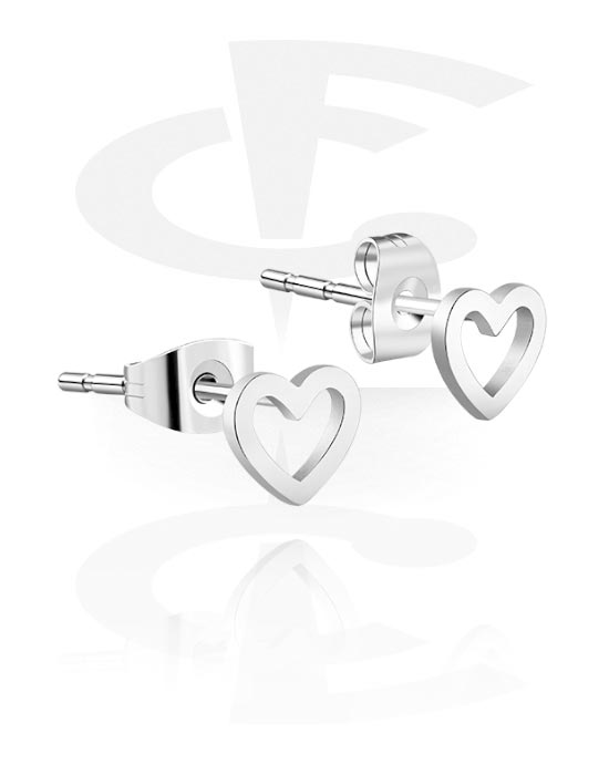 Ear Studs with heart design (Surgical Steel 316L) | The World's No.1 ...