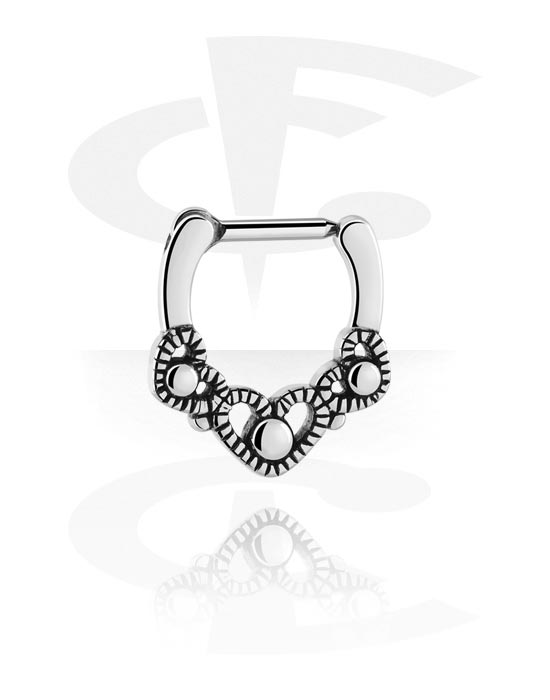 Septum-Klicker (Chirurgenstahl, silber, glänzend) mit Vintage-Design ...