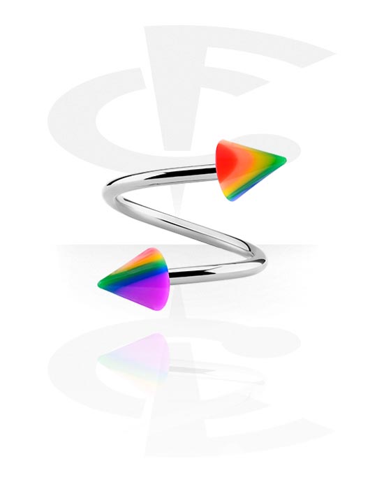 Spiral with acrylic cones (Surgical Steel 316L/Acrylic) | The World's ...
