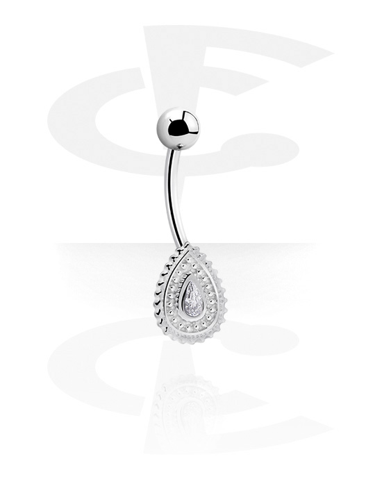 Belly button ring (surgical steel, silver, shiny finish) (Surgical ...