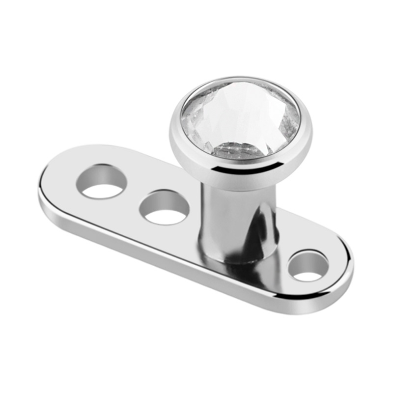 Dermal anchor with internal thread and crystal stone (Titanium) | The ...
