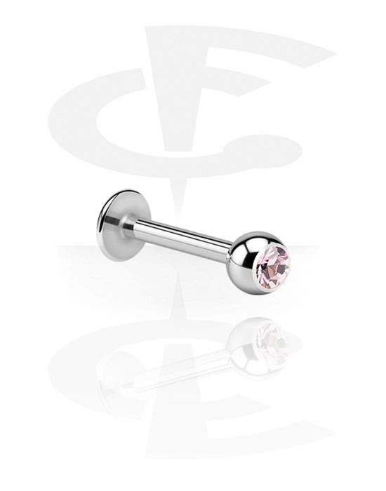 Labret (titanium, shiny finish) with Jewelled Ball (Titanium) | The ...